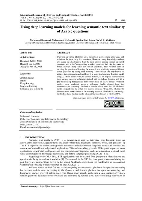 Pdf Using Deep Learning Models For Learning Semantic Text Similarity