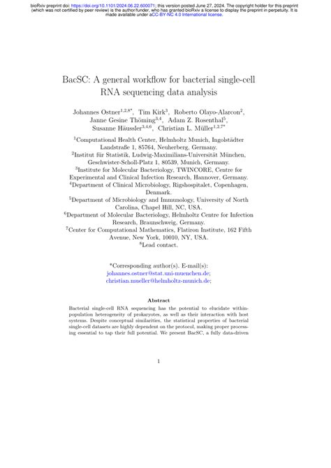 Pdf Bacsc A General Workflow For Bacterial Single Cell Rna