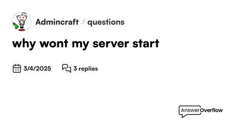 Why Wont My Server Start Admincraft