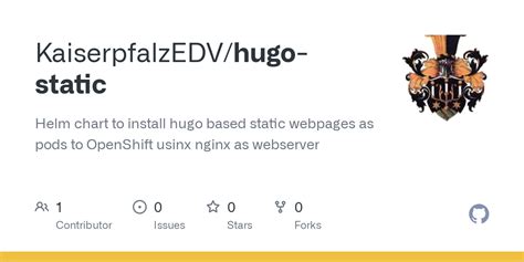 Github Kaiserpfalzedvhugo Static Helm Chart To Install Hugo Based