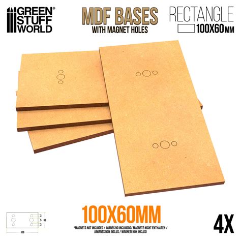 Mdf Bases Rectangle 100x60mm Gsw