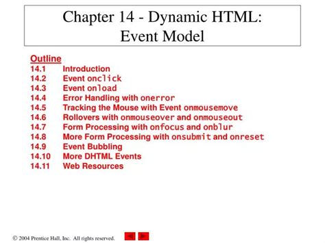Ppt Chapter 14 Dynamic Html Event Model Powerpoint Presentation