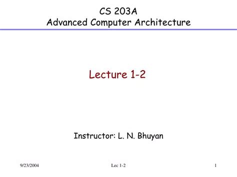 Ppt Cs 203a Advanced Computer Architecture Powerpoint Presentation Free Download Id382147