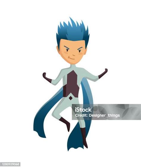 만화 슈퍼 히어로 아이 캐릭터 용감한 레크리에이션을위한 만화 망토슈퍼 영웅 의상을 입고 즐거운 아이 흰색 배경에 격리 귀여운에 대한 스톡 벡터 아트 및 기타 이미지 Istock