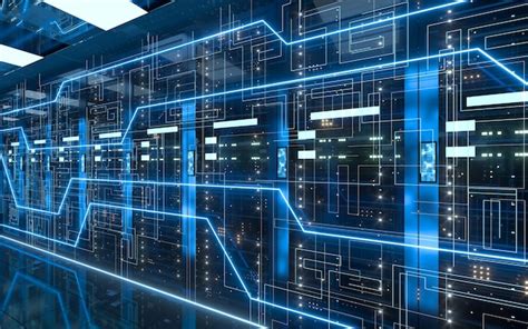 premium photo server racks in computer network security server room