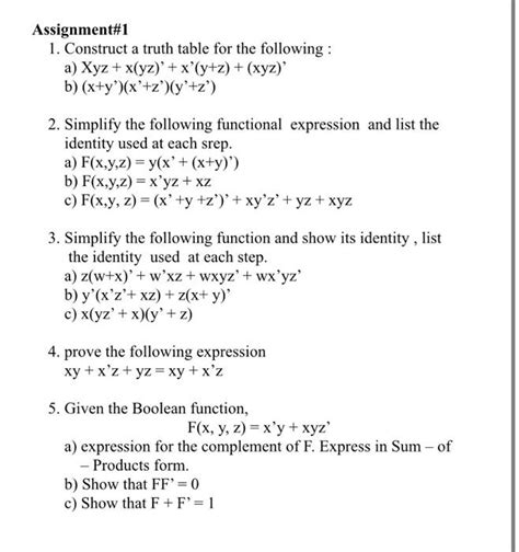 solved assignment 1 1 construct a truth table for the