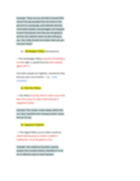 SOLUTION Types Of Logical Fallacies English Studypool