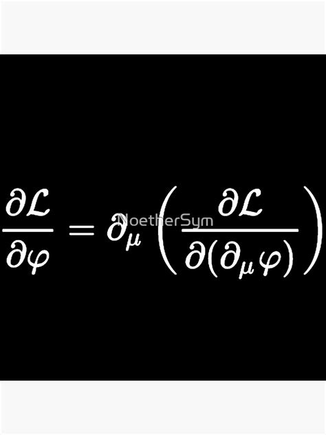 Euler Lagrange Equation For Fields Dark Version Poster For Sale By NoetherSym Redbubble
