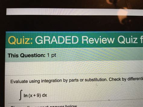 solved evaluating using integration by parts or