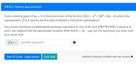 Solved Given A Starting Guess Of X To Find A Minimum Of Chegg