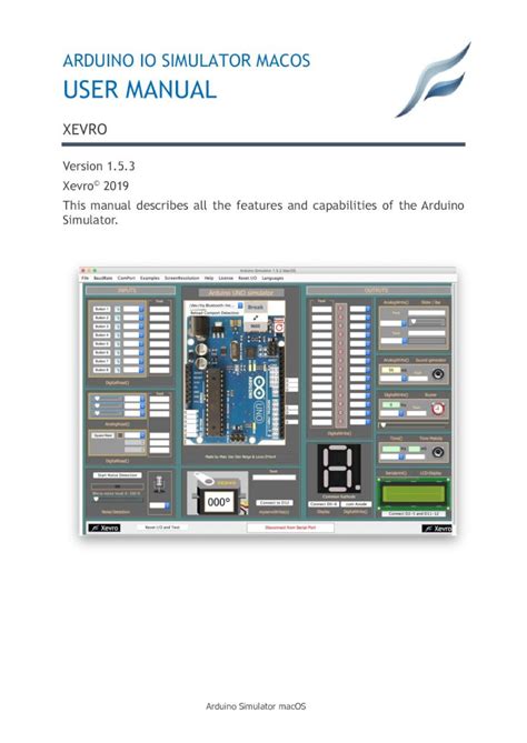 Pdf Arduino Io Simulator Macos User Manual Xevro Arduino · 2