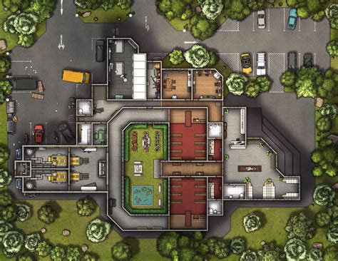 Free Modern Crematorium Ttrpg Battlemaps — Tom Cartos