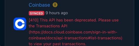 coinbase api update error r koinly