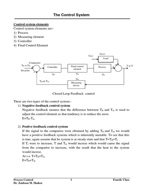 Lect 1 The Control System Pdf Control Theory Applied Mathematics