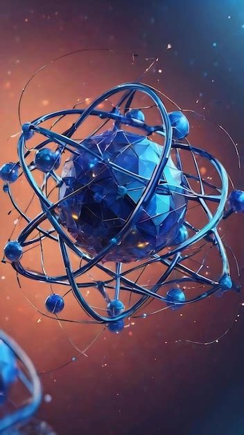 Premium Photo Abstract Science Technology Atom Polygon Blue Background Tech Connect Networking