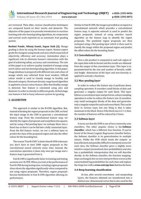 Irjet A Fruit Quality Inspection Sytem Using Faster Region