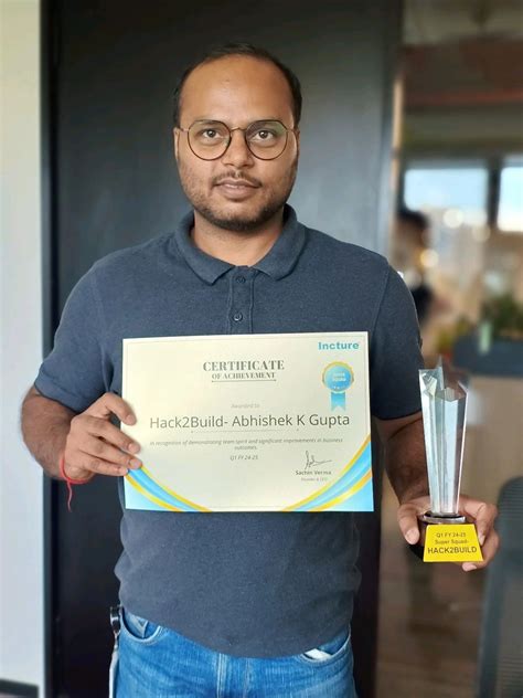 abhishek kumar gupta on linkedin incture certificateofappreciation