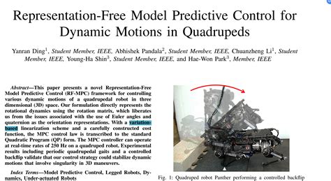 vbl representation free model predictive control cuhk legged robot