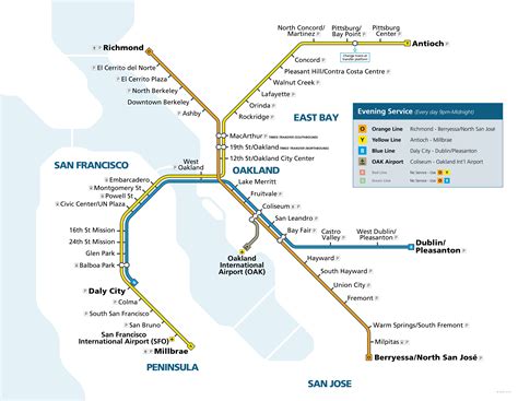 The Bart San Francisco Map Wilow Kaitlynn