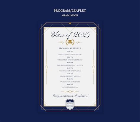 Free Psd Graduation Program Template Design