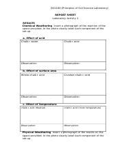 LAB Docx SO Principles Of Soil Science Laboratory REPORT SHEET Laboratory Activity