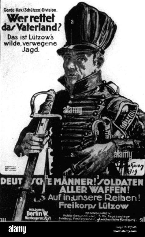 Military Germany Army Free Corps Recruiting Poster For The
