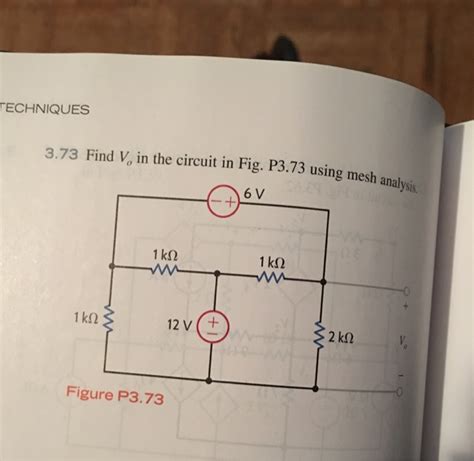 solved find v 0 in the circuit in fig p3 73 using mesh