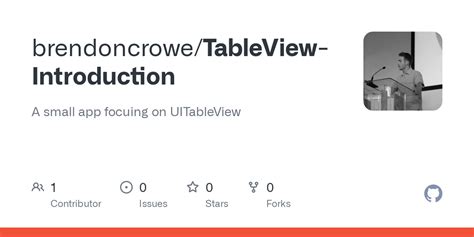 Github Brendoncrowetableview Introduction A Small App Focuing On Uitableview