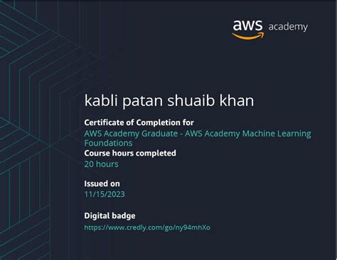 Kabli Patan Shuaib Khan On Linkedin Aws Machinelearning Awsacademy