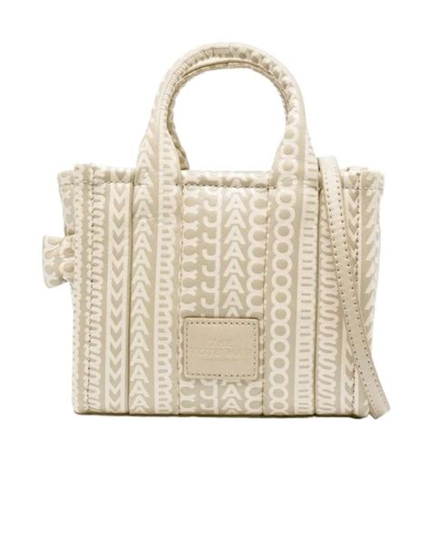 Marc Jacobs The Monogram Micro Tote Bag In Natural Lyst Uk