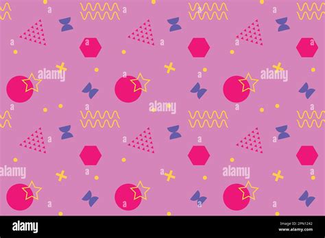 Abstract Geometric Shapes Background Seamless Pattern Elements Retro Style Texture Pattern