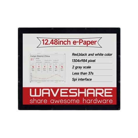 Waveshare 1248 Inch E Ink E Paper Display B 3 Colors Black White