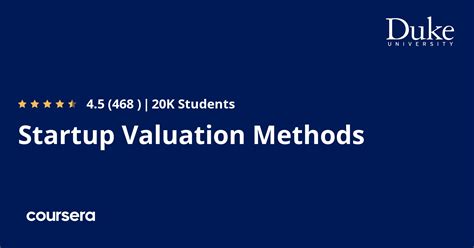 Startup Valuation Methods Entrepreneurial Finance Specialization
