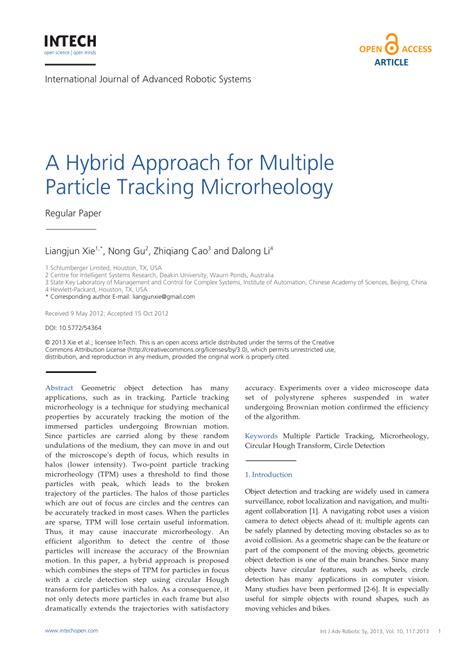 Pdf A Hybrid Approach For Multiple Particle Tracking Microrheology