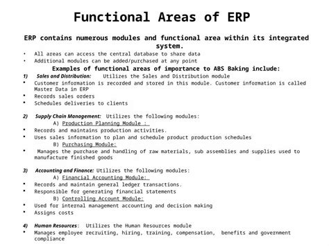 Pptx Functional Areas Of Erp Dokumen Tips