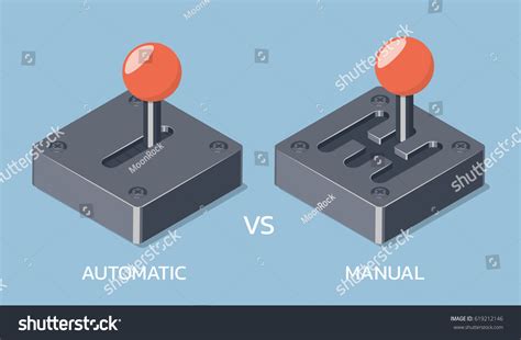 Automatic Vs Manual Transmission Icon Comparison Stock Vector Royalty Free