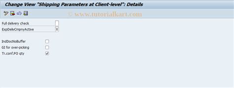 0SHP SAP Tcode Customizing For Delivery Types Transaction Code