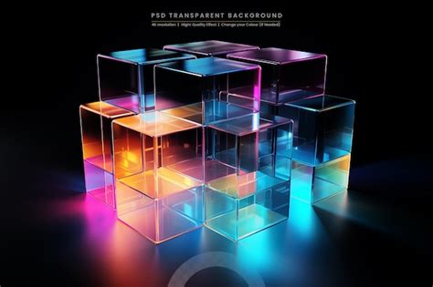 Square Prisms Refract Light On A Dark Background Premium Ai Generated Psd