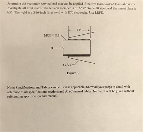 solved determine the maximum service load that can be