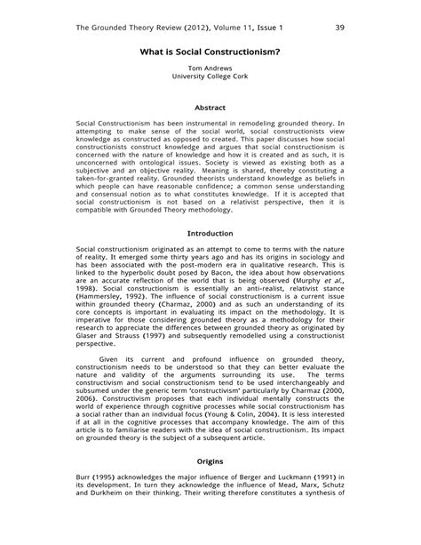 Pdf What Is Social Constructionism