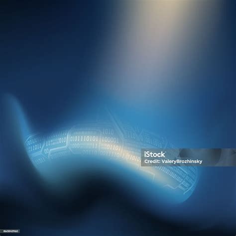 추상 디지털 배경 빛 파도 함께 미래의 기술의 가상 공간의 개념 0명에 대한 스톡 벡터 아트 및 기타 이미지 0명 가상현실 곡선 Istock