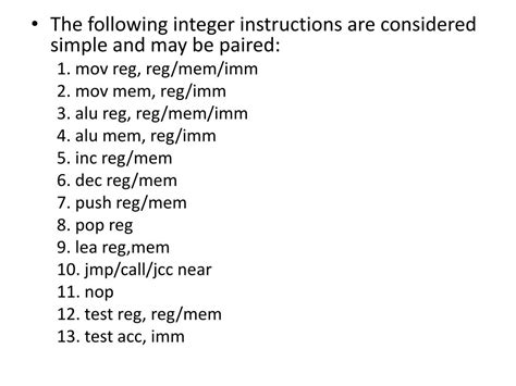 Ppt Integer Instruction Pairing Rules Powerpoint Presentation Free