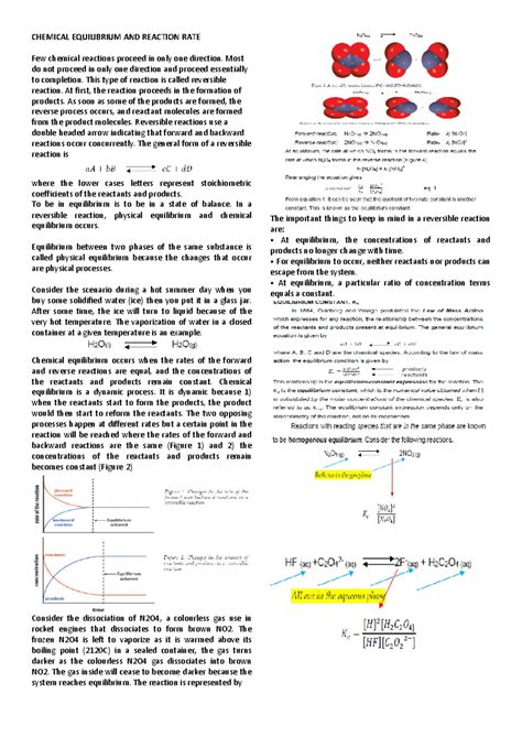 Chemical Equilibrium And Reaction Rate Most Do Not Proceed In Only