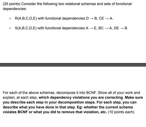 Solved 25 Points Consider The Following Two Relational