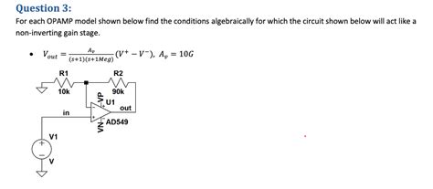 Solved Question For Each OPAMP Model Shown Below Find The Chegg