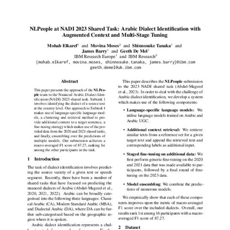 Nlpeople At Nadi 2023 Shared Task Arabic Dialect Identification With