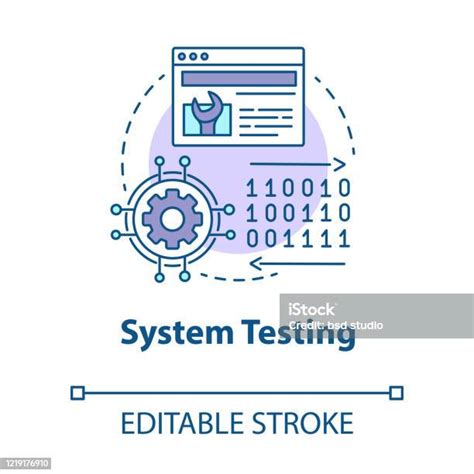 시스템 테스트 개념 아이콘입니다 소프트웨어 개발 단계 아이디어 씬 라인 일러스트 응용 프로그램 퍼포맨스 검증 it 프로젝트 관리