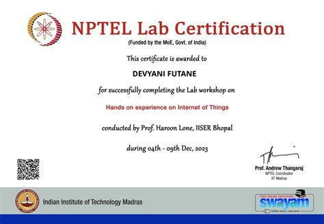 Devyani Futane On Linkedin Nptel Iotworkshop Learningjourney Handsonlearning