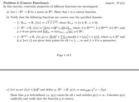 Solved Problem Convex Functions Approx Pts In Chegg