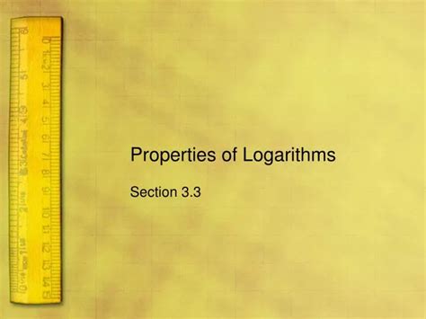 PPT Properties Of Logarithms PowerPoint Presentation Free Download ID